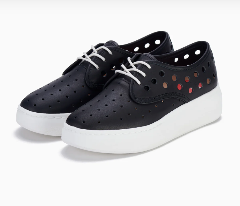Rollie Derby Circle Punch Black Leather – Red Streetwear